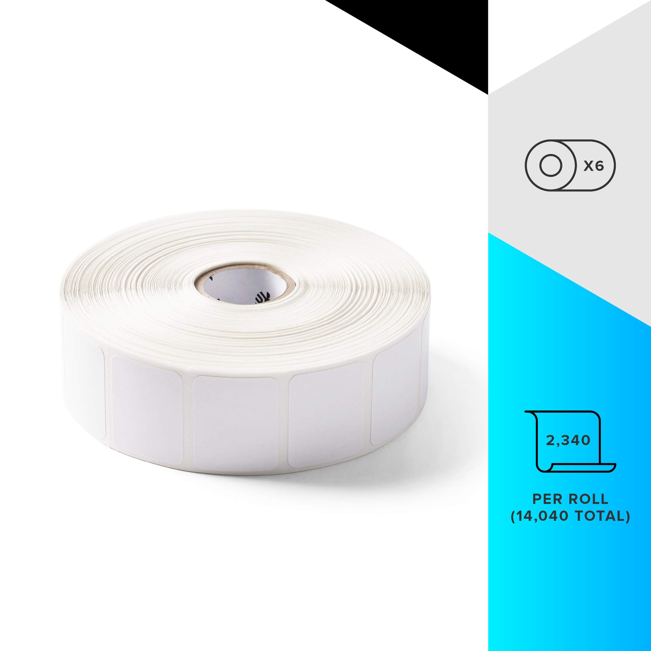 Zebra 1.25 x 1 in Direct Thermal Paper Labels Z-Perform 2000D Permanent Adhesive Shipping Labels 1 in Core 6 rolls 10031633SP