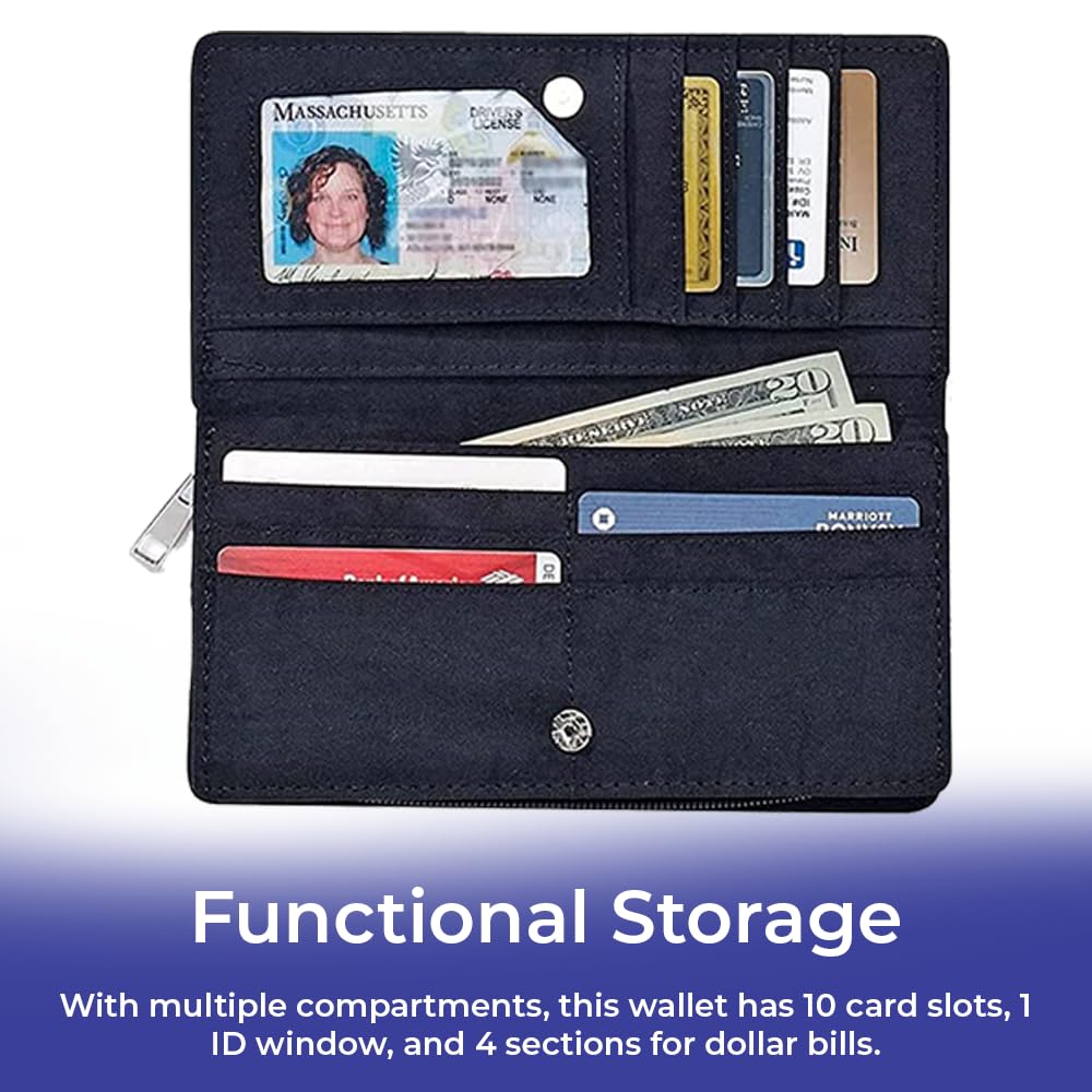 SAGEFINDS Holy Bible Book Wallet | Multi Card and Cash Holder | Magnetic Clasp Closure and Zip Around | Vinyl | 4” x 7.5”