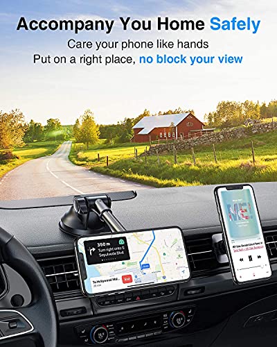VANMASS Magnetic Car Phone Holder, [Super Strong Magets & Ultra Stable] Suction Cup Phone Holder Aluminium Alloy Structure, Handsfree Dashboard Window Car Mount Compatible with All Phones