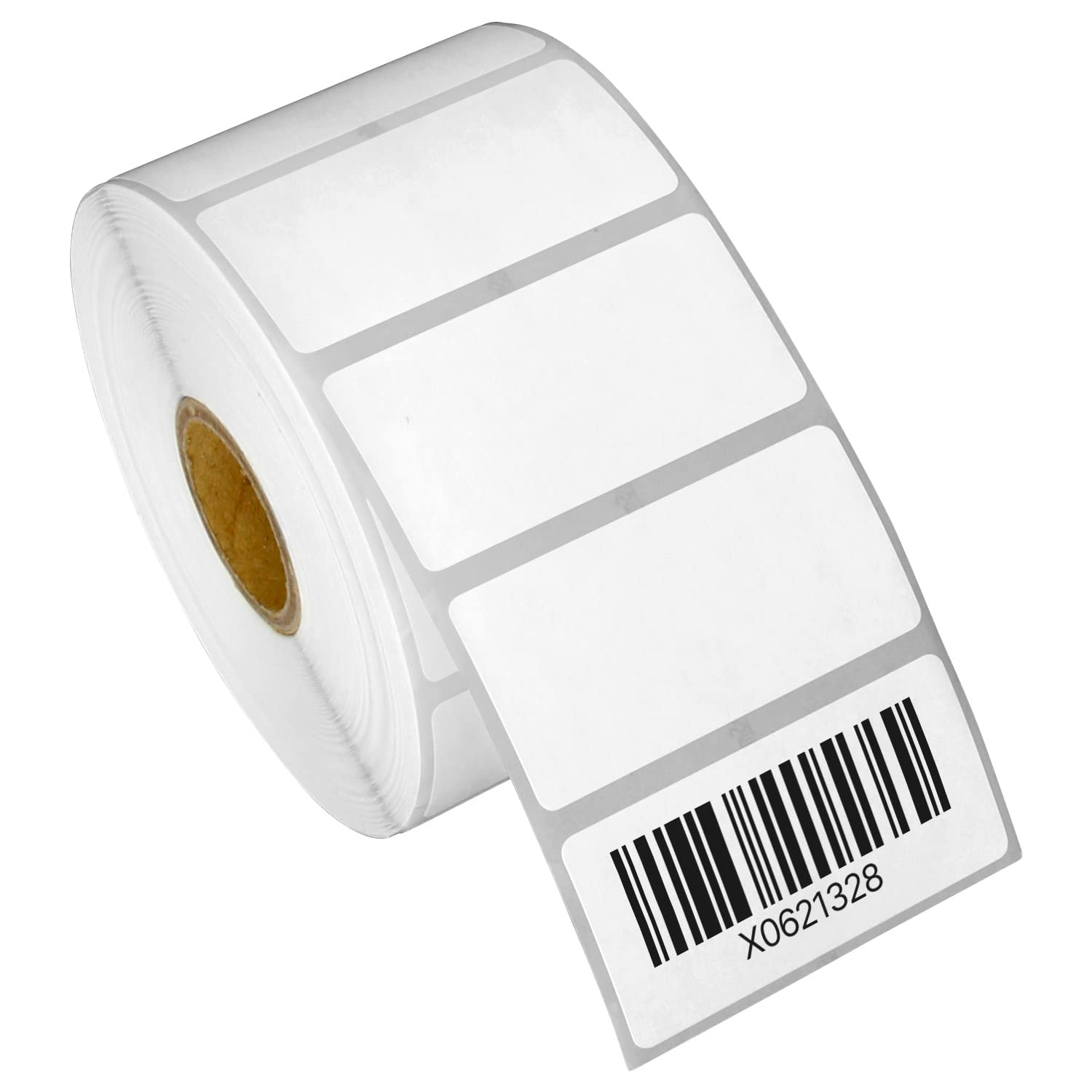 2" x 1" Direct Thermal Label - Compatible with Rollo Label Printer & Zebra Desktop Printers – 1” Core, Postage UPC Barcode Address Shipping Sticker, Adhesive & Perforated - 1 Roll, 1300/Roll
