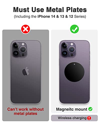 VANMASS Magnetic Car Phone Holder, [Super Strong Magets & Ultra Stable] Suction Cup Phone Holder Aluminium Alloy Structure, Handsfree Dashboard Window Car Mount Compatible with All Phones