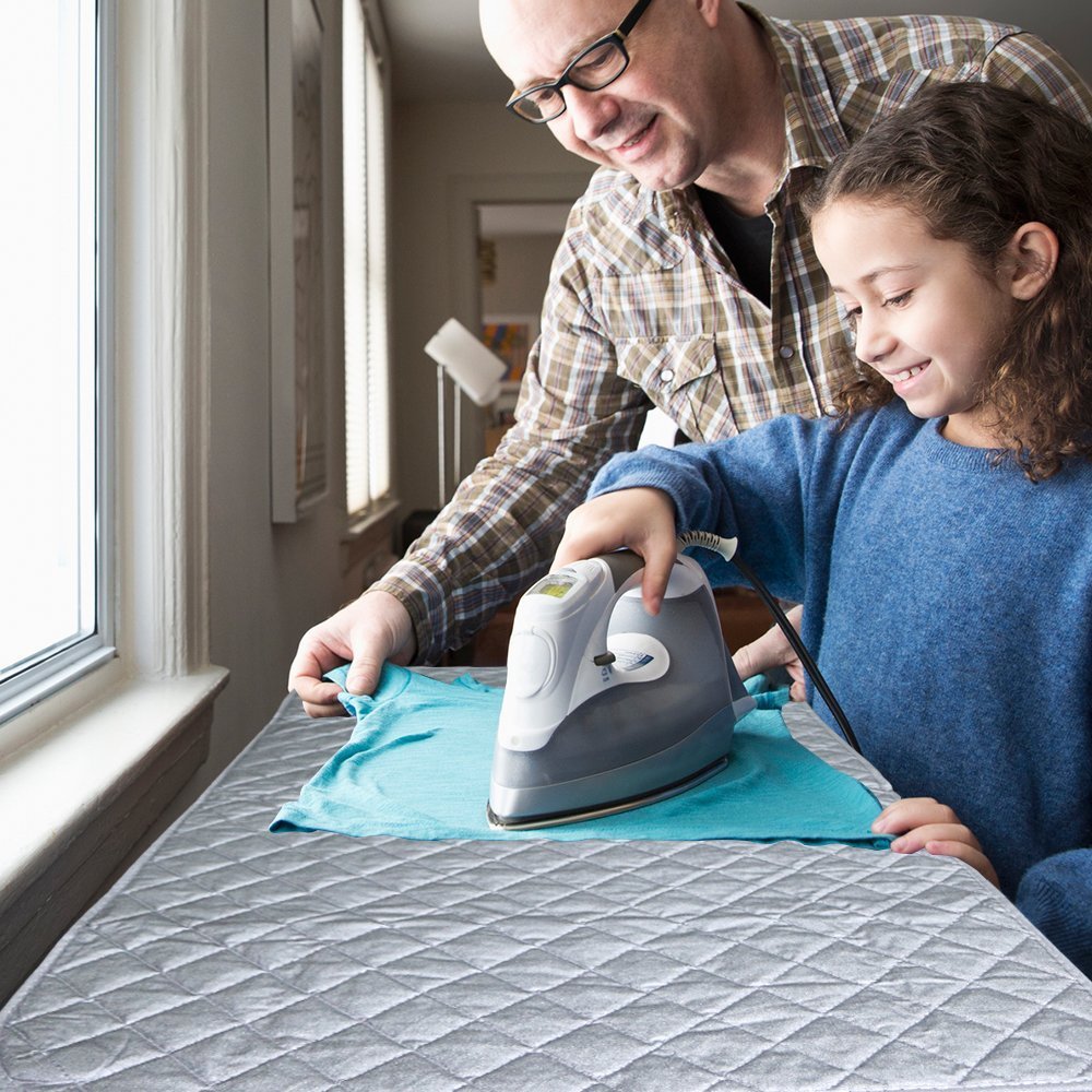 Ruibo Magnetic Ironing Mat Blanket Ironing Board Replacement,Iron Board Alternative Cover / Quilted Washer Dryer Heat Resistant Pad / Portable Ironing Board Cover/Mat Grey 33"X 18"
