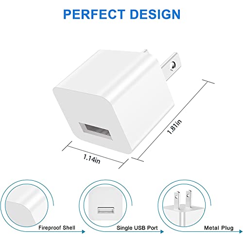 USB Wall Charger Block 4Pack 5V 1A Cube USB Plug Power Charging Adapter Brick for Apple iPhone Xs Max XR 8 Plus IPad Cell Phone Box
