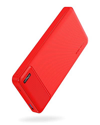 AsperX 2 Packs 22.5W Power Bank Fast Charging, 10000mAh USB C Portable Charger Power Bank (Black+Red)