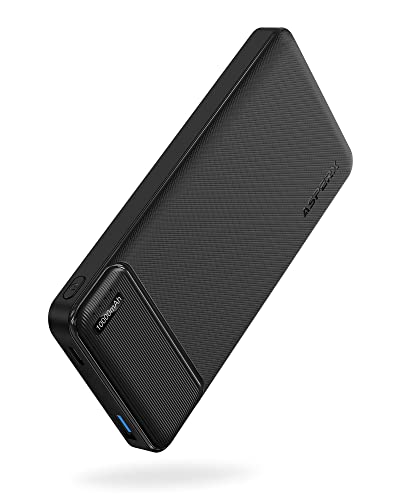 AsperX 2 Packs 22.5W Power Bank Fast Charging, 10000mAh USB C Portable Charger Power Bank (Black+Red)
