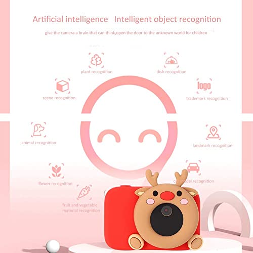 Digital Cameras for Photography Kids Digital Camera, Cartoon Digital Smart Children Camera for Kids Object Recognition/Voice Broadcast/HD Photography/Video Recording