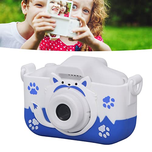 Kids Camera, Small Shape Portable High Definition Kids Camera with USB Charge Blue Childrens Cute Cartoon Four Filters Mini 40MP HD Digital Camera