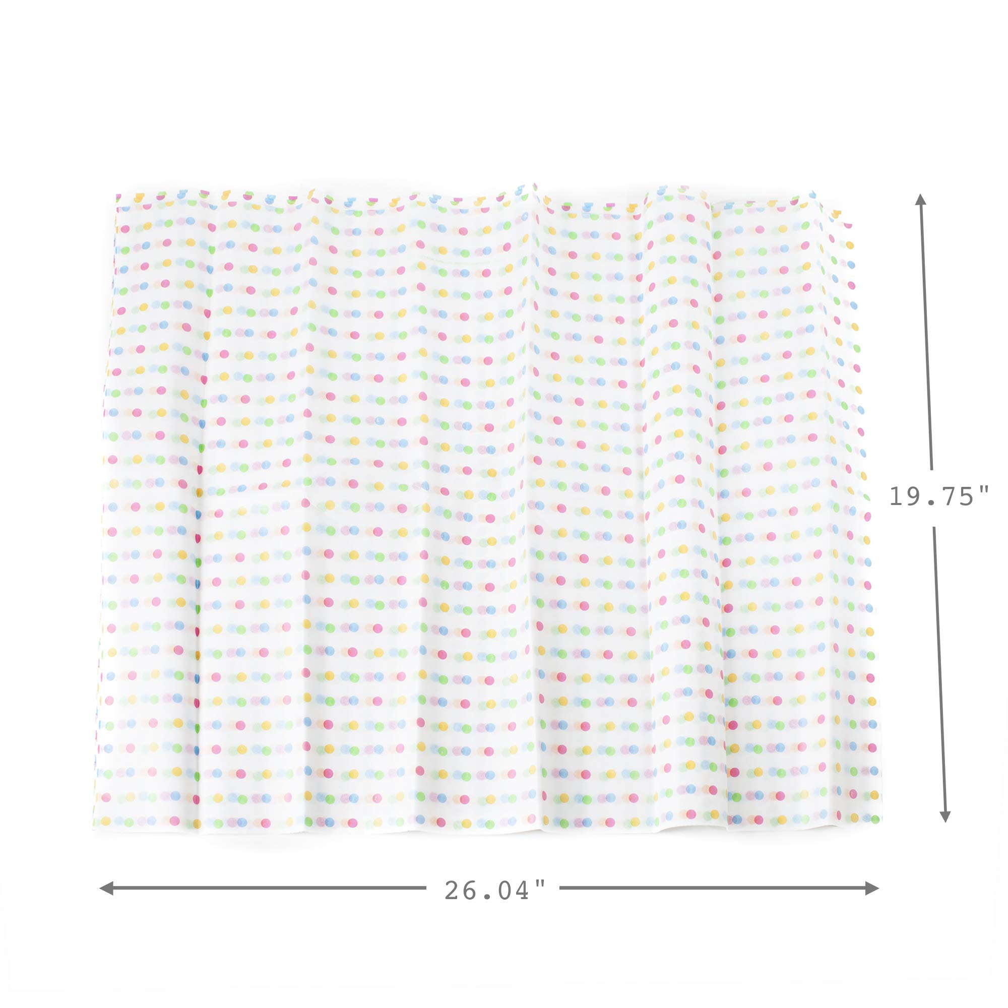 Hallmark Tissue Paper (White with Pink, Green, Yellow, Blue Polka Dot, 8 Sheets) for Easter, Mother's Day, Birthdays or Any Occasion