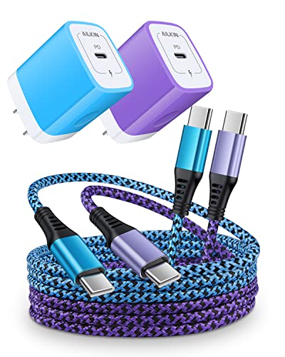 4pack-6 Ft USB C Wall Charger with USB-c to USB-c Fast Charging Cable for Samsung Galaxy A04s A03s A02s A12 A13 5g A20 A32 A51 A52 A53 S22 S21 S20 S10, 20 W Usbc Power Adapter Block Type C to C Cords