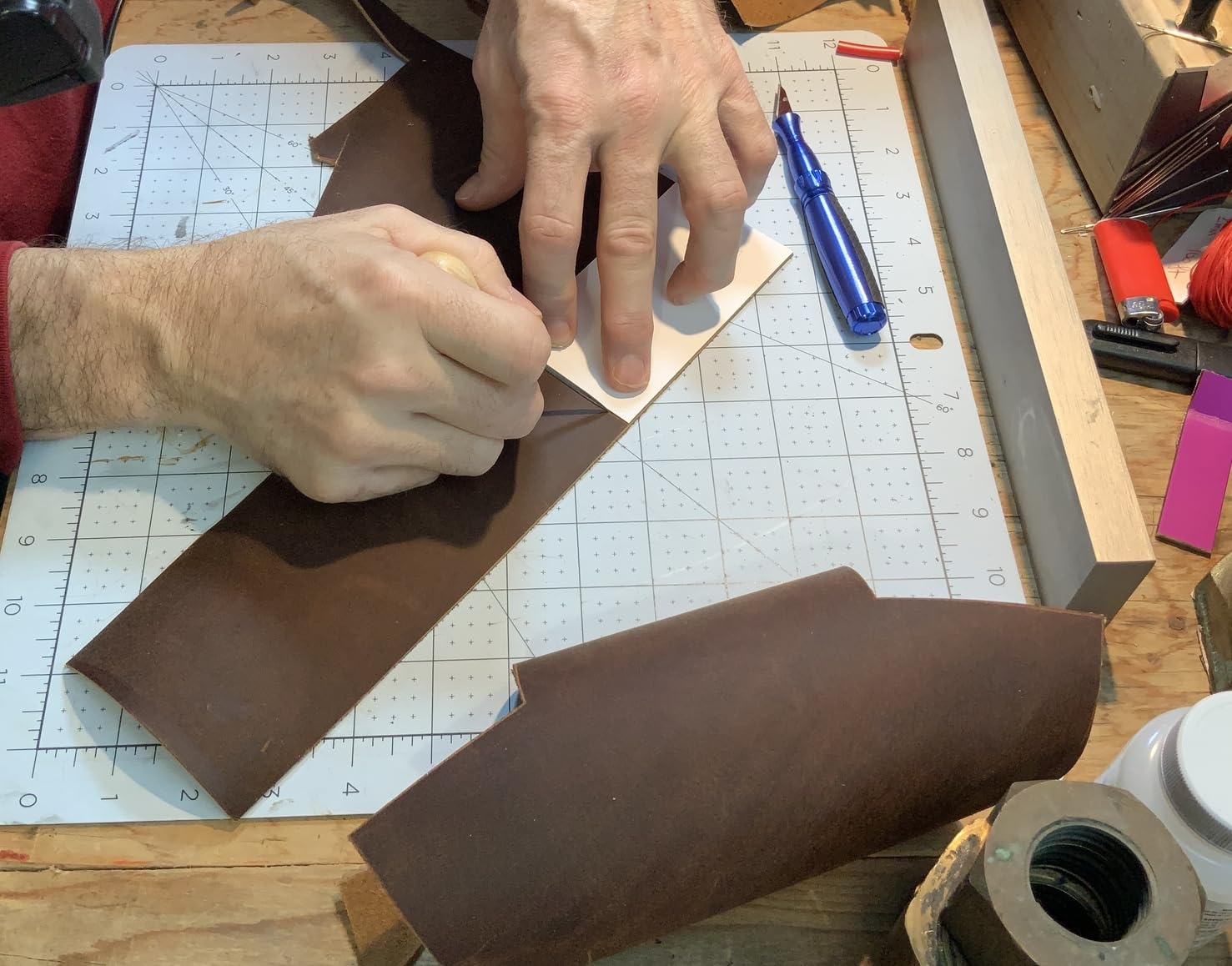 Genuine Leather Sheets for Leather Crafts - Full Grain Buffalo Leather Squares- Great for Jewelry, Leather Wallets, Cricut, Arts & Crafts β Includes 3 Sheets (12x12")+ Leather Cord (36")