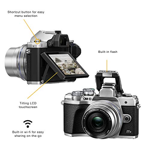 OLYMPUS OM-D E-M10 Mark IIIs Black Body with Black M.Zuiko Digital 14-42mm F3.5-5.6 IIR Lens, V207111BU000