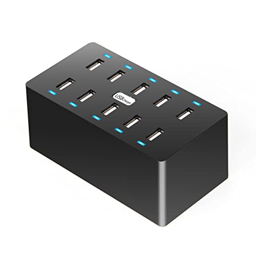 10 Ports Wall Charger, 50W 10-Port Family-Sized Desktop USB Rapid Charger,Multiple Charging Station,Compatible with Smartphones and Other USB Charging Devices
