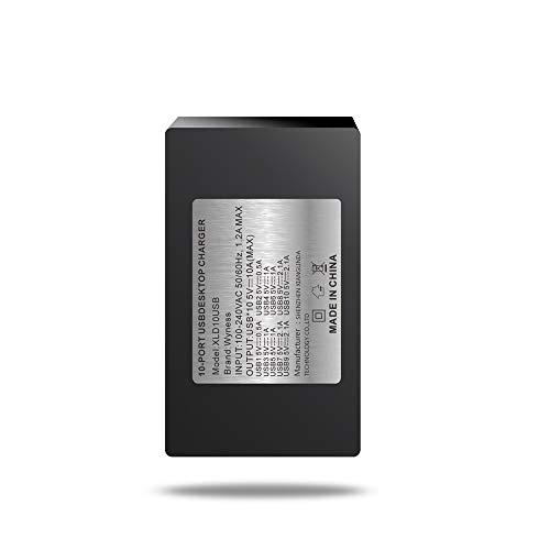 10 Ports Wall Charger, 50W 10-Port Family-Sized Desktop USB Rapid Charger,Multiple Charging Station,Compatible with Smartphones and Other USB Charging Devices