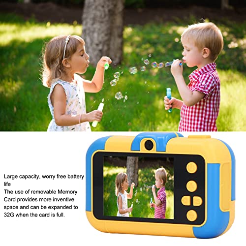 Kids Digital Camera, Dual Cameras 40MP Support Video Recording Round Lovely Childrens Camera Portable ABS Kids Digital Camera with Cartoon Photo Frame