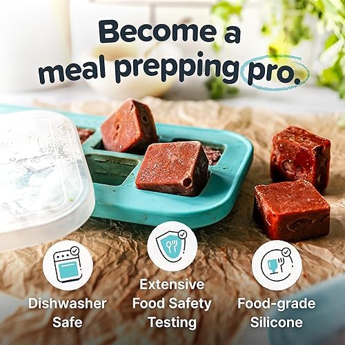 Souper Cubes 2 Tablespoon Freezing Tray with lid, Aqua color, Pack of Two
