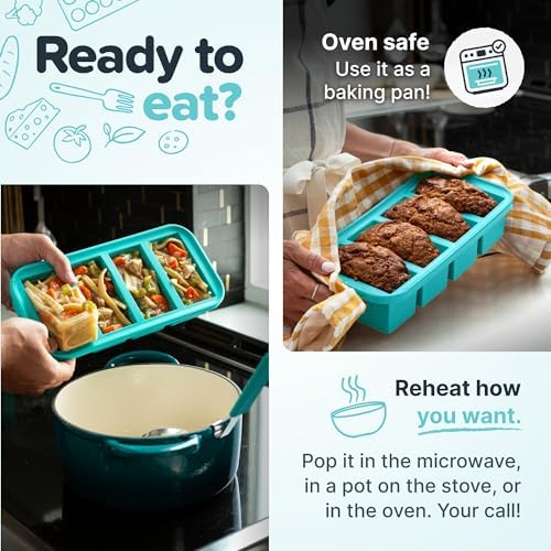 Souper Cubes 2 Tablespoon Freezing Tray with lid, Aqua color, Pack of Two