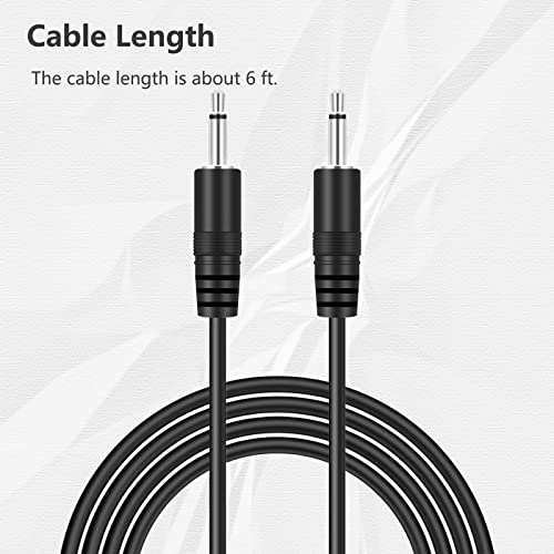 Bolvek 2 Pack 6ft 3.5mm 1/8" Male TS Mono Plug to 3.5mm Male Mono Jack Audio Cable