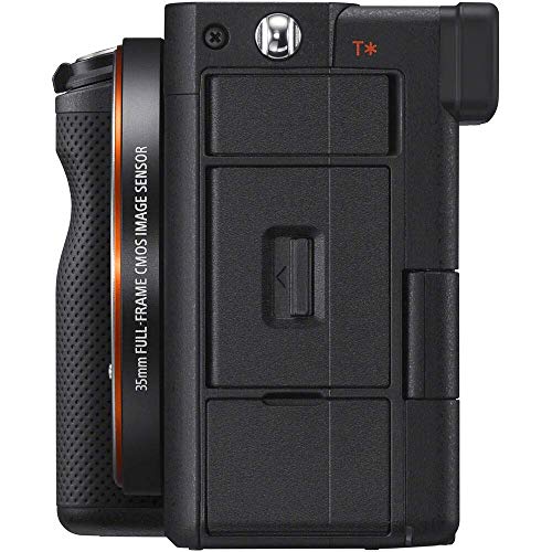 Sony Alpha a7C Mirrorless Digital Camera (Body Only, Black) (ILCE7C/B) + 64GB Card + 2 x NP-FZ-100 Battery + Corel Photo Software + Case + External Charger + Card Reader + LED Light + More (Renewed)