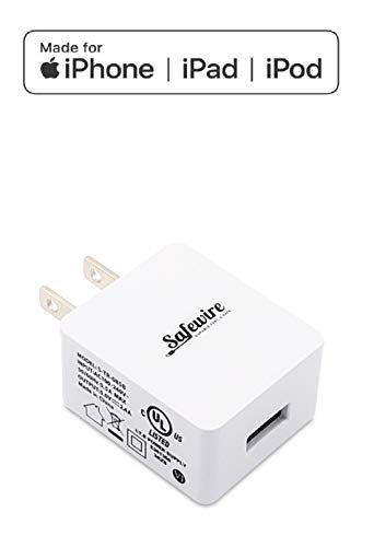 Apple Certified iPhone & iPad Charger - Ultra Durable 6ft Lightning to USB Cable and 12W USB Power Adapter Wall Plug for iPhone 14 13 12 11 Pro Max XS XR X 8 Plus 7 6S 6 5 iPad Mini Air iPod (White)