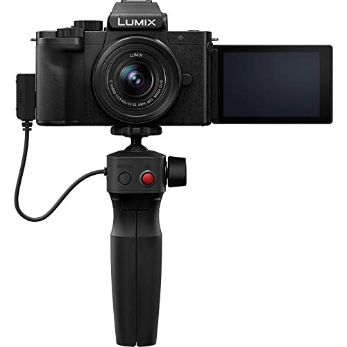 Panasonic DC-G100VK LUMIX G100 Mirrorless Camera 4K Video Vlogging Kit with 12-32mm Lens + DMW-SHGR1 Tripod Grip + 3 Battery Bundle Deco Gear Backpack + LED + Microphone + 64GB Software & Accessories