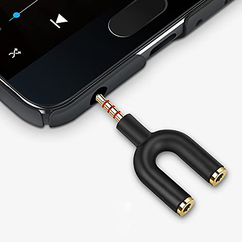 HIEbee 2 in 1 3.5mm Headphone Splitter Adapter (Microphone + Audio) Female to Male&Male to Female Stereo Jack Y Cable Compatible for PS4,PS5,Nintendo Switch,Phone,Laptop(3 in 1 Pack)