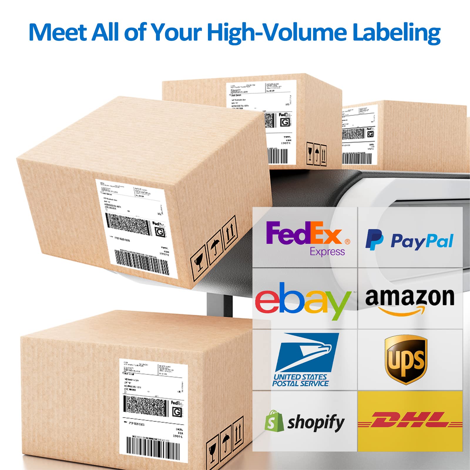 4"x 6" Direct Thermal Large Shipping Labels (500 Fanfold) Work with Rollo, MUNBYN, iDRPT, Polono, Zebra Desktop Thermal Printer, Commercial Grade Permanent Adhesive Mailing Postage Paper Label