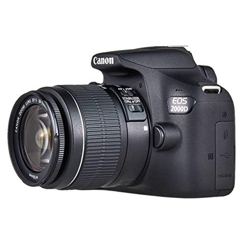 Canon EOS 2000D (Rebel T7) Digital SLR Camera with 18-55mm DC III Lens Kit (International Model) Professional Accessory Black