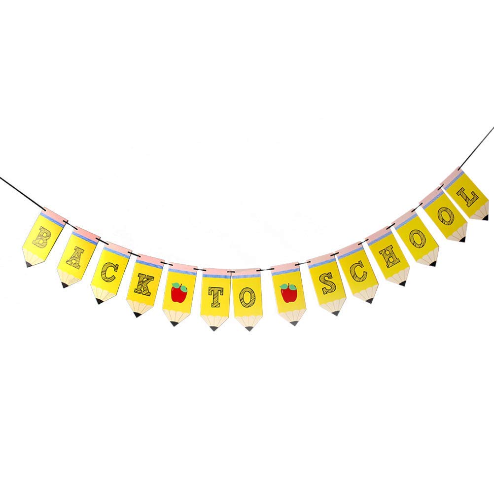 BinaryABC Back to School Bunting Banner,First Day of School Sign,First Day of School Decoration Supplies
