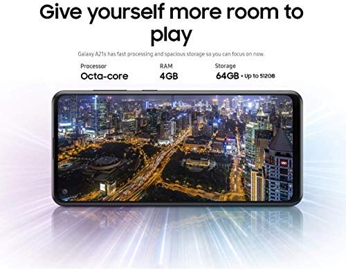 SAMSUNG Galaxy A21S SM-A217M/DS 4G LTE 64GB + 4GB Ram LTE USA w/Four Cameras (48+8+2+2mp) Android - Black (Renewed)