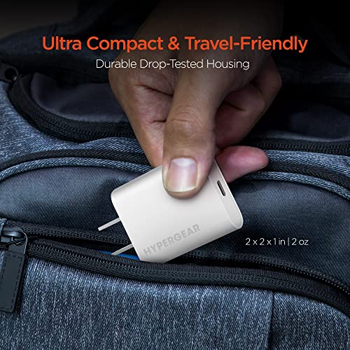 HyperGear 20W USB-C PD Wall Charger [ETL Certified] Compatible with iPhone 14/13/12/11/Pro/Pro Max, Galaxy S23/S22/S21 Note 20 5G & More [White] 15389