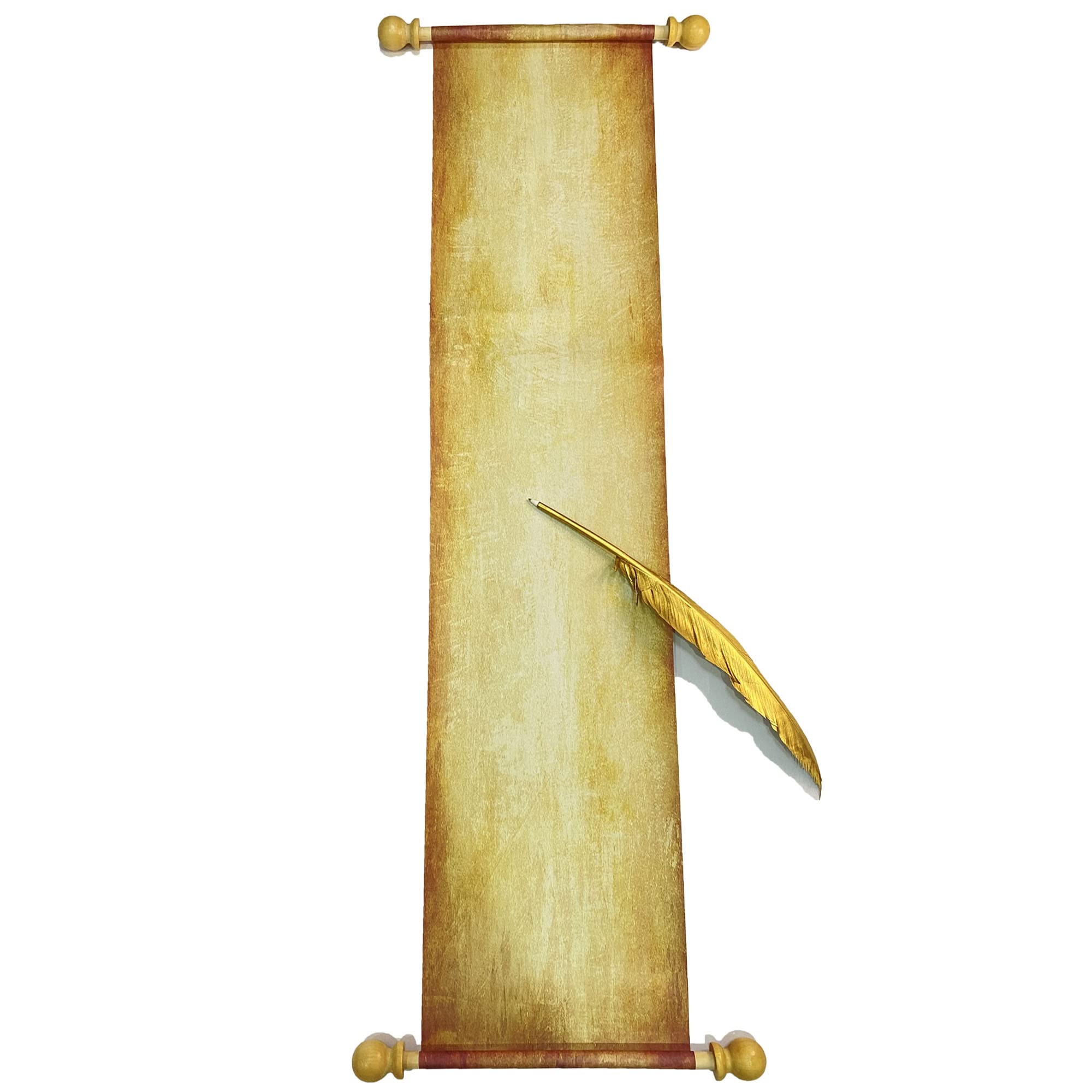 MiraShine Blank Scroll Paper with Wood Rods 8.25 X 36 Inch for Writing, Weding vows, Invitation, Props, Cosplay, Renaissance Festivals, Naughty or Nice List