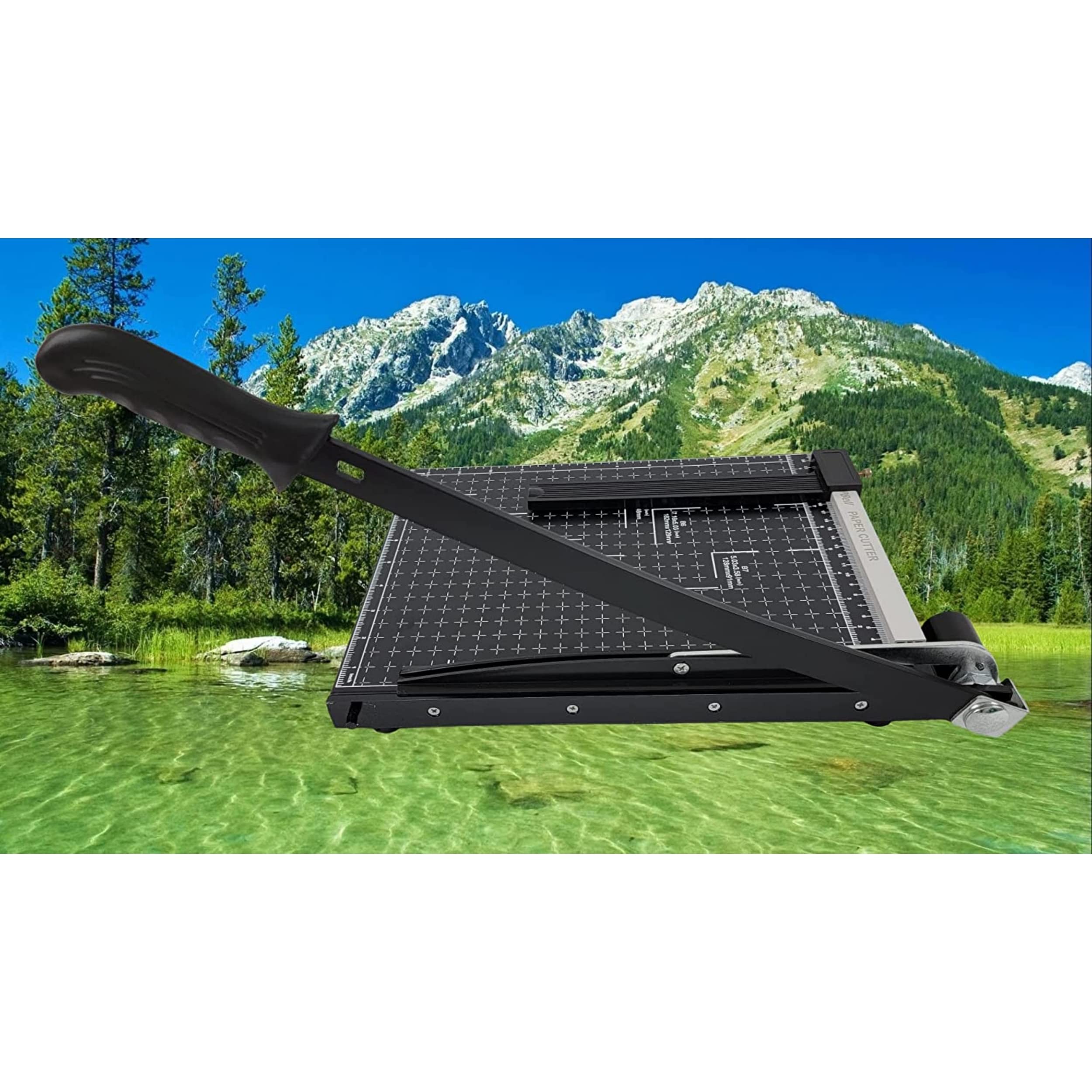 P@B PBell A4 Paper Cutter, Trimmer Guillotine Cutting Length with Safety Blade Lock (Black) …