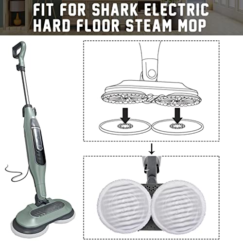 Mocsicka 6 Packs Steam Mop Vacmop Replacement Pads for Shark S7000 S7001 Steam Mops, Steam & Scrub All-in-One, Scrubbing Washable Mop Pads for Any Floors, Reusable Steam Scrub Cleaning Pads