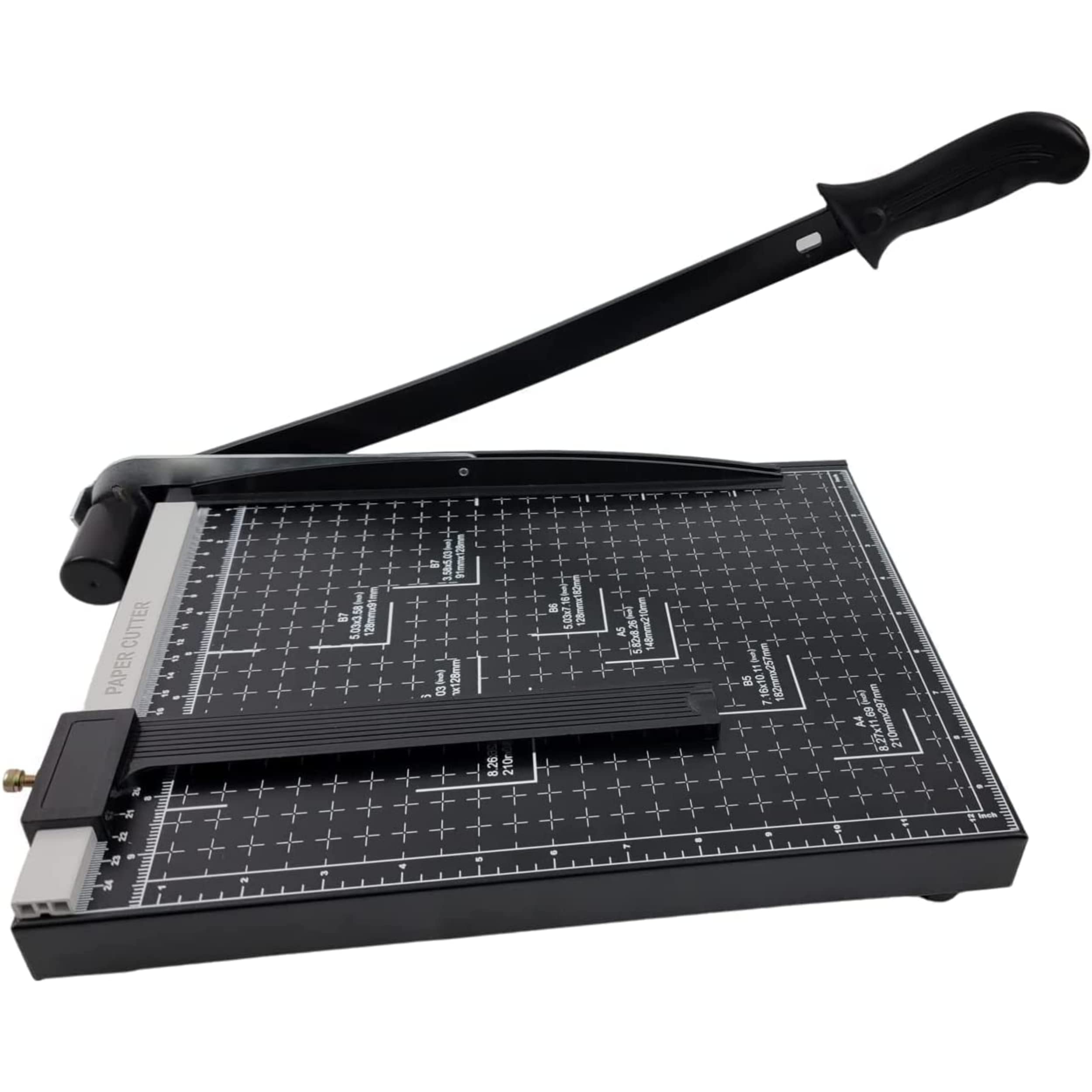 P@B PBell A4 Paper Cutter, Trimmer Guillotine Cutting Length with Safety Blade Lock (Black) …