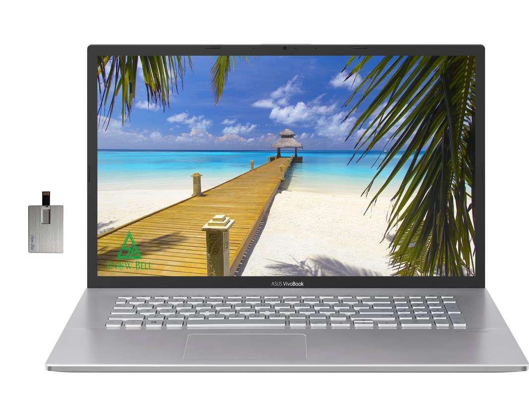 ASUS 2022 Vivobook 17.3" HD+ Laptop, Intel 10th Generation Core i5 1035G1, 12GB RAM, 1TB HDD, Intel HD Graphics, Chiclet Keyboard, HD Webcam, HDMI, Windows 11, Silver, 32GB USB Card