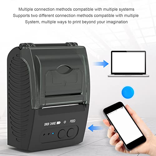 Cosiki Thermal Printer, High Speed 90mms Micro USB Interface, 58mm Paper Width, 100240V, 2000mAh, Rechargeable Shopping Mall Thermal Receipt Printer (US Plug)