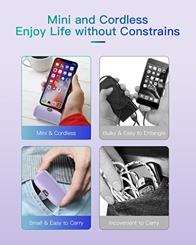 Kuulaa iPhone Portable Charger 5000mAh, Fast Charging Mini Power Bank, Ultra-Compact Small Battery Pack for iPhone 14/14Pro/14 Plus/13/13 Pro Max/12/12 Mini/12 Pro Max/11/11 Pro Airpods