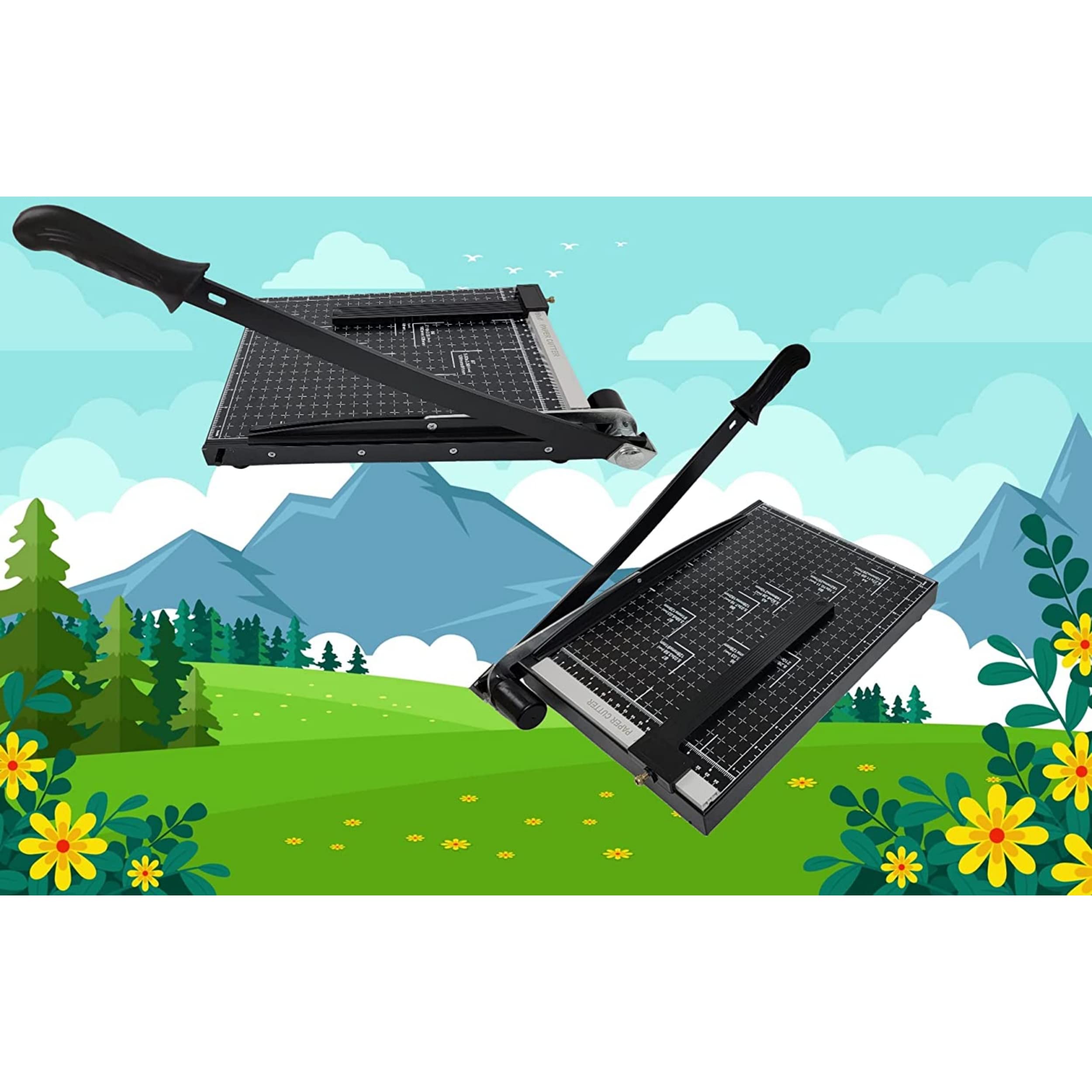 P@B PBell A4 Paper Cutter, Trimmer Guillotine Cutting Length with Safety Blade Lock (Black) …