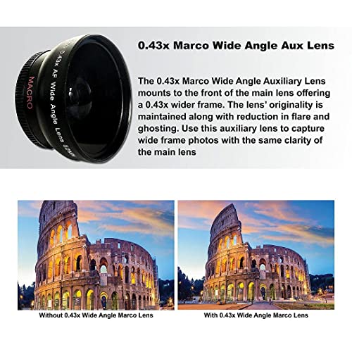 Canon EOS 2000D / Rebel T7 Digital SLR Camera 24.1MP with 18-55mm + 75-300mm Lens, ZeeTech Accessory Bundle, 2 Pack SanDisk 64GB Memory Card, Telephoto + Wideangle Lenses, Flash, Case (Renewed)