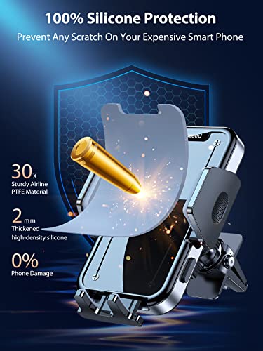 VICSEED Phone Mount for Car [𝗦𝘁𝗿𝗼𝗻𝗴 𝗦𝘂𝗰𝘁𝗶𝗼𝗻][𝗟𝗼𝗻𝗴 𝗔𝗿𝗺] Super Stable Car Phone Holder Mount for All Phones with Thick Cases 3 in 1 Universal Cell Phone Holder Mount
