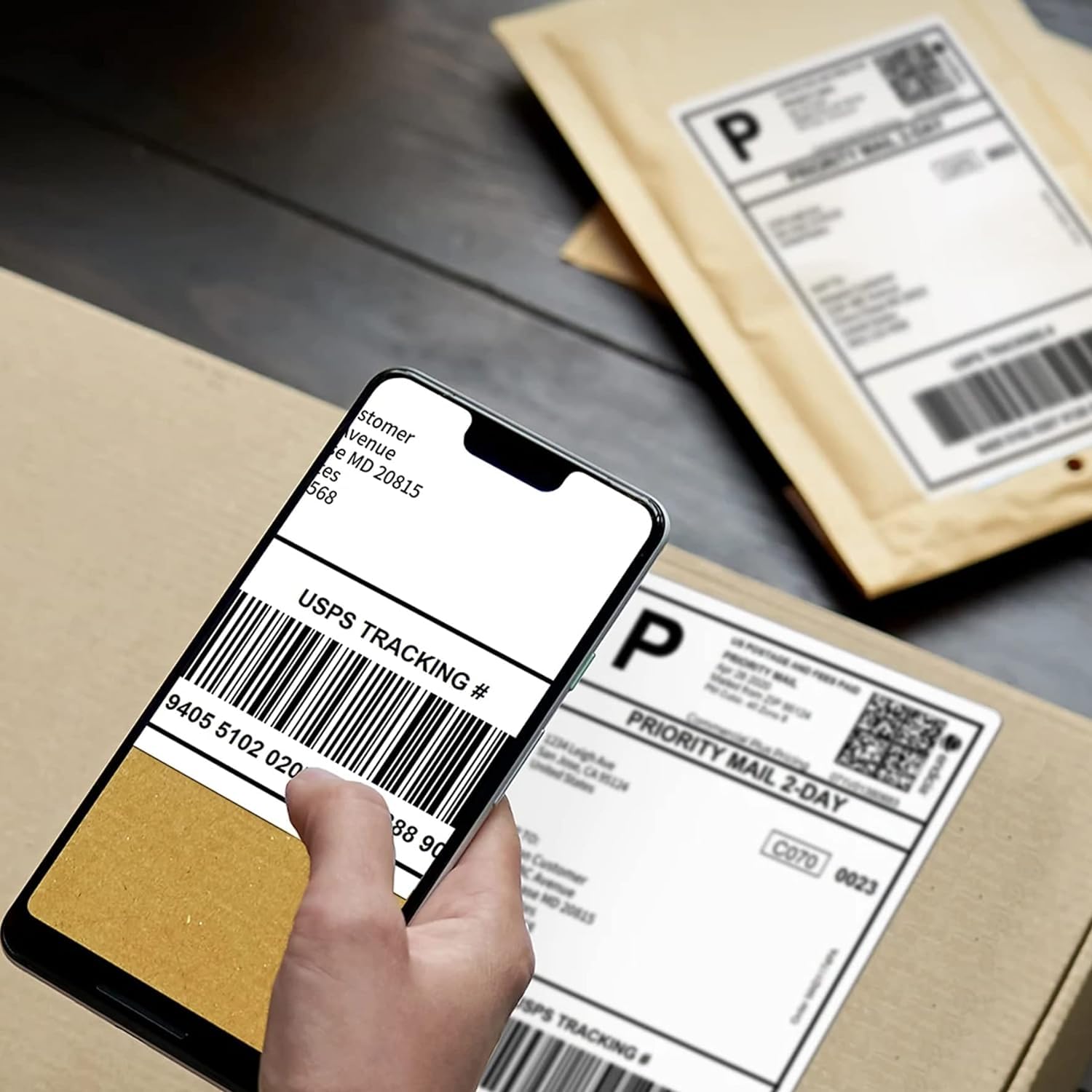 CEPRICO - 4βx 6β Direct Thermal Shipping Labels - 4 Rolls (Per Roll 220 Labels) - Waterproof Perforated Self Adhesive Printable Stickers for UPS DHL FedEx USPS - Compatible w/Zebra & Thermal Printers