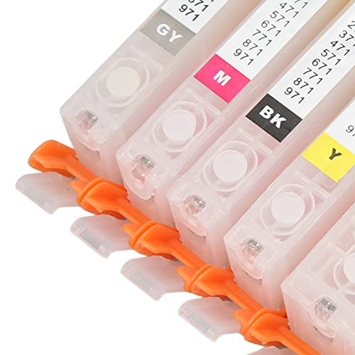 5PCS Ink Cartridge, Reusable Printing Ink Cartridge PGBK BK C M Y 5 Color for Printing (470-471)