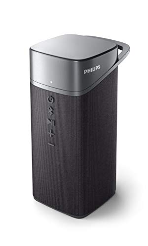PHILIPS S3505 Wireless Bluetooth Speaker with Bold Sound, Kvadrat Speaker Fabric, Up to 10 Hours Playtime, IPX7 Waterproof, Shower Ready, Small Size, Gray