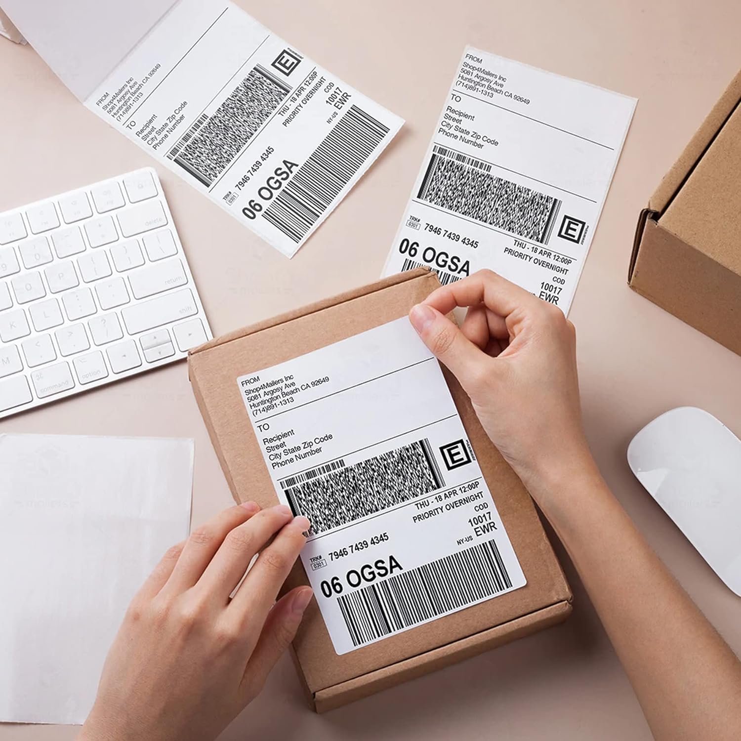 CEPRICO - 4βx 6β Direct Thermal Shipping Labels - 4 Rolls (Per Roll 220 Labels) - Waterproof Perforated Self Adhesive Printable Stickers for UPS DHL FedEx USPS - Compatible w/Zebra & Thermal Printers