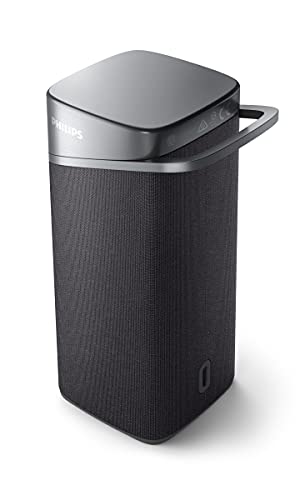 PHILIPS S3505 Wireless Bluetooth Speaker with Bold Sound, Kvadrat Speaker Fabric, Up to 10 Hours Playtime, IPX7 Waterproof, Shower Ready, Small Size, Gray