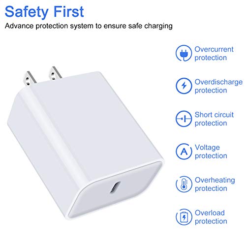 20W Fast Charger Box USB C Brick Block Charging Plug Power Adapter Compatible for iPhone 14,14 Pro Max,13,13 Pro Max,12,11;Samsung Galaxy S23,S23 Ultra,S23+,S22,S21 FE,A54,A03s,A14,A13,Z Flip4,Z Fold4