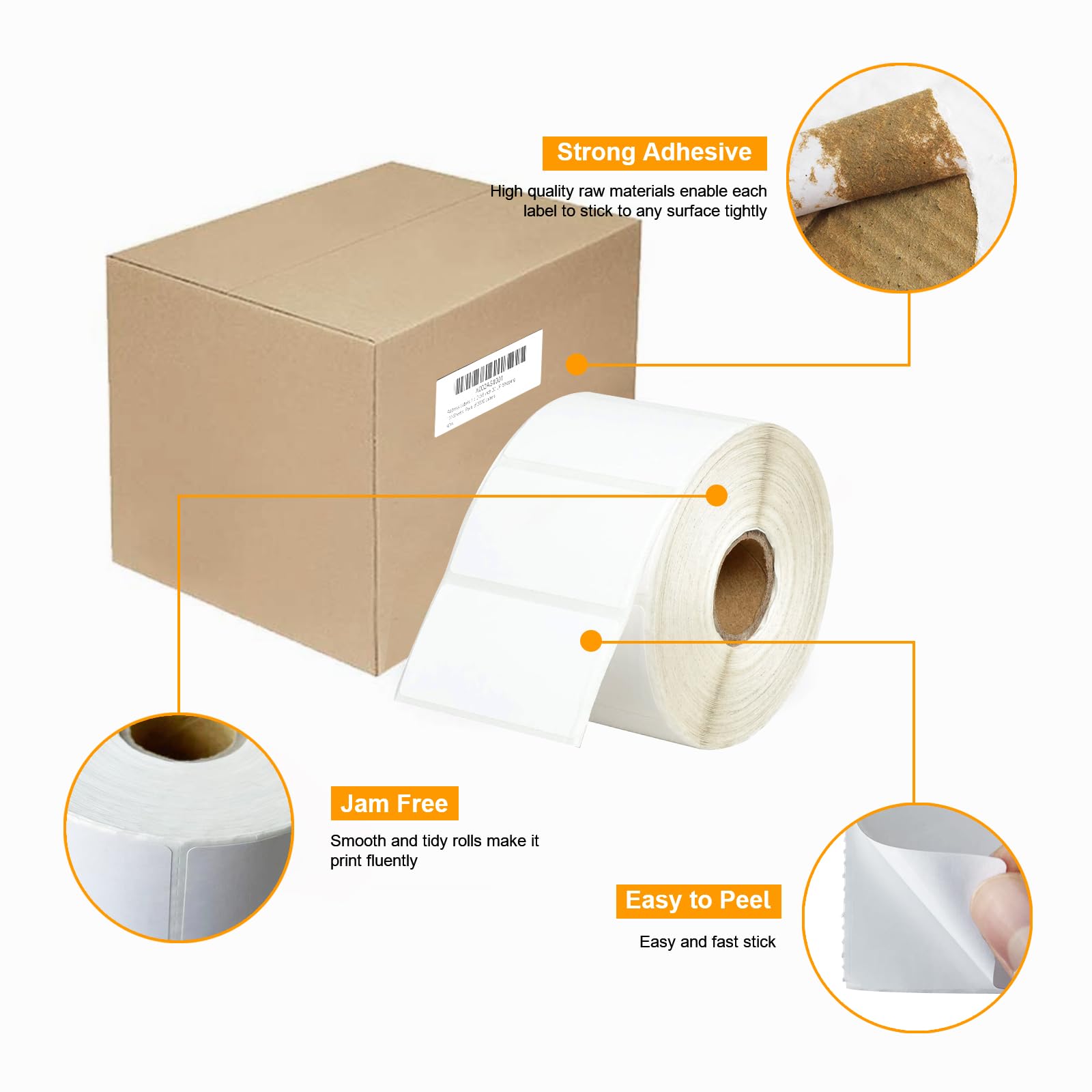 【15600 Labels/12 Rolls】 Labelebal 2" x 1" Direct Thermal Label (51mm x 25mm) Multipurpose Shipping Address Barcodes Labels Compatible for Zebra & Rollo Desktop Label Printer (1300 Labels/Roll)