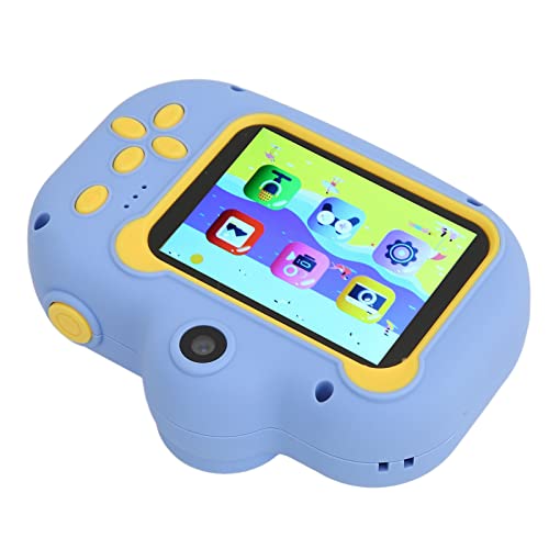 Kids Digital Camera, 30fps Full Color IPS Screen Kids Camera 1080P Cute Cartoon Design Lightweight for Holiday Travel (Blue)