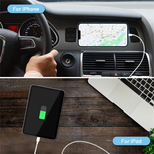 Car Charger, Elepower 2 in 1 Car and Wall Charger Dual Port USB & Type C Foldable Plug 25W Power Adapter for iPhone 14 13 12Pro Max/XR/ 8 7, iPad Pro 12.9 11 10.2/Air 4 /Mini, Galaxy GPS LG- Black