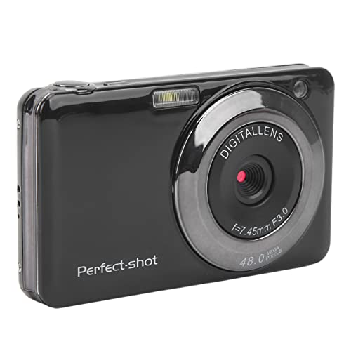 Children Digital Camera, 2.7in Camera ABS Metal 48MP High Definition 8X Optical Zoom Portable Digital Camera, for Children Beginners, Party, Birthday, Christmas, Thanksgiving (Black)